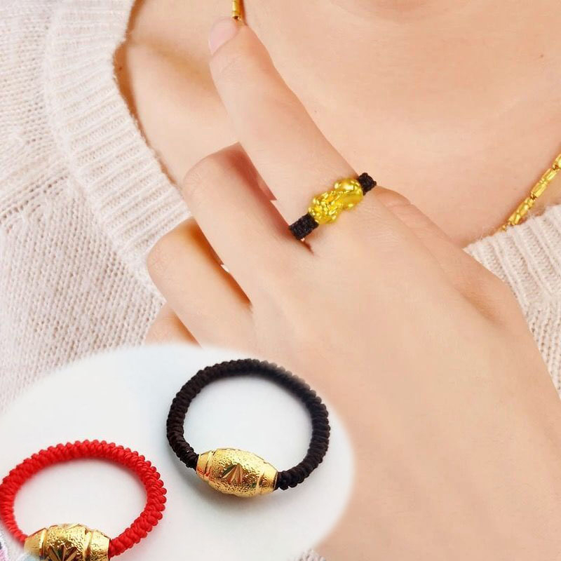 Lucky Unisex Pixiu Cincin Pxiu Ring Couple Ring Jewelry 招财辟邪貔貅红绳戒指 ...
