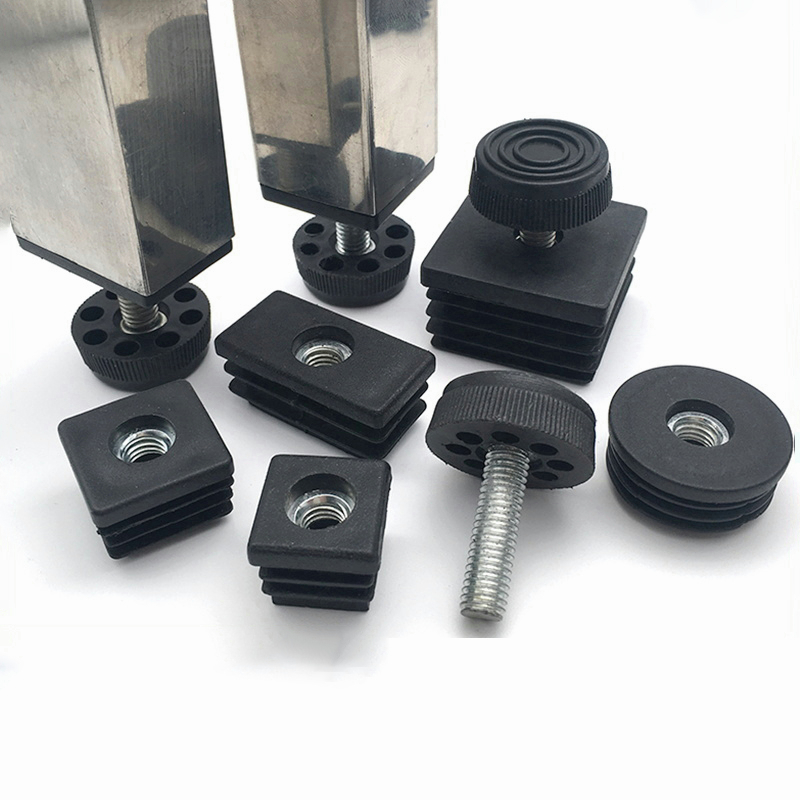 Adjustable Nut Plug Plastic Stainless Steel Square Tube Plug Table and ...