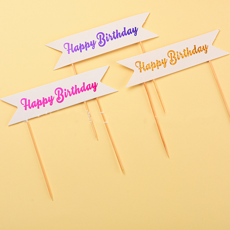 Pack of 10PCS Happy Birthday Cake Topper, Paper Happy Birthday Banner ...