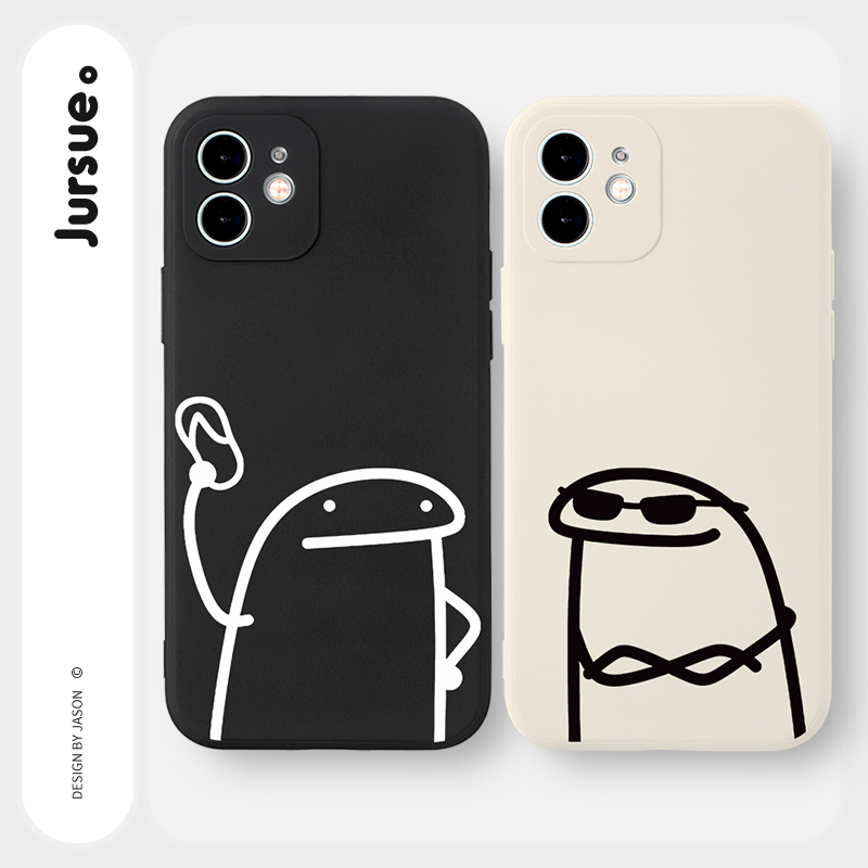 JURSUE Soft Silicone Matching Couple Set Cute Funny Shockproof Casing ...