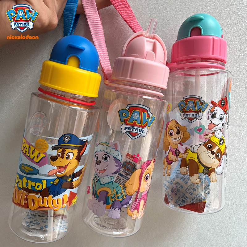 PAW Patrol Straw Water Bottle 500ml Antibacterial Classic Sipper Kids water bottle BPA Free ...