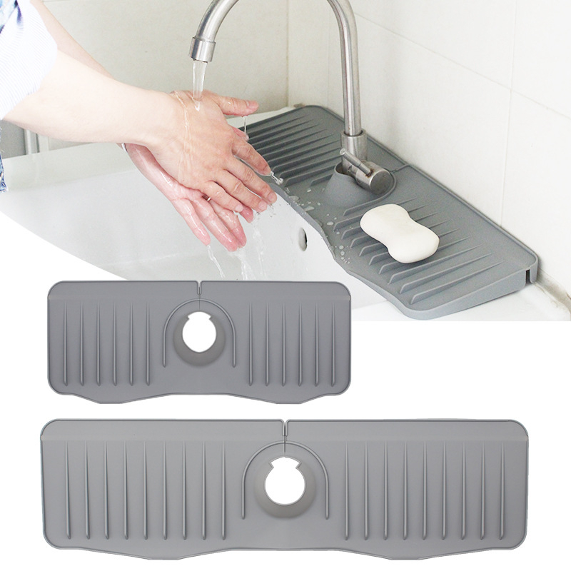 Extra Long Silicone Kitchen Sink Splash Guard Faucet Splash Guard ...