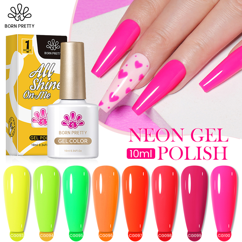 BORN PRETTY Neon Luminous Gel Fluorescent Yellow Green Glow in Dark ...