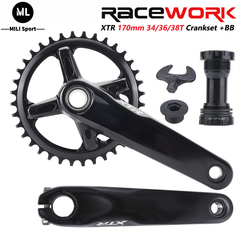 RACEWORK XTR Crankset 1x/2x 170mm Crank 104BCD Chainring 34/36/38T ...