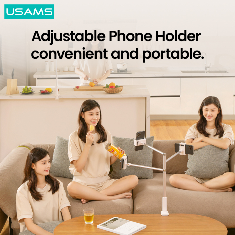 USAMS Lazy Holder Bracket Adjustable Long Arm Clamp Mobile Phone Stand ...