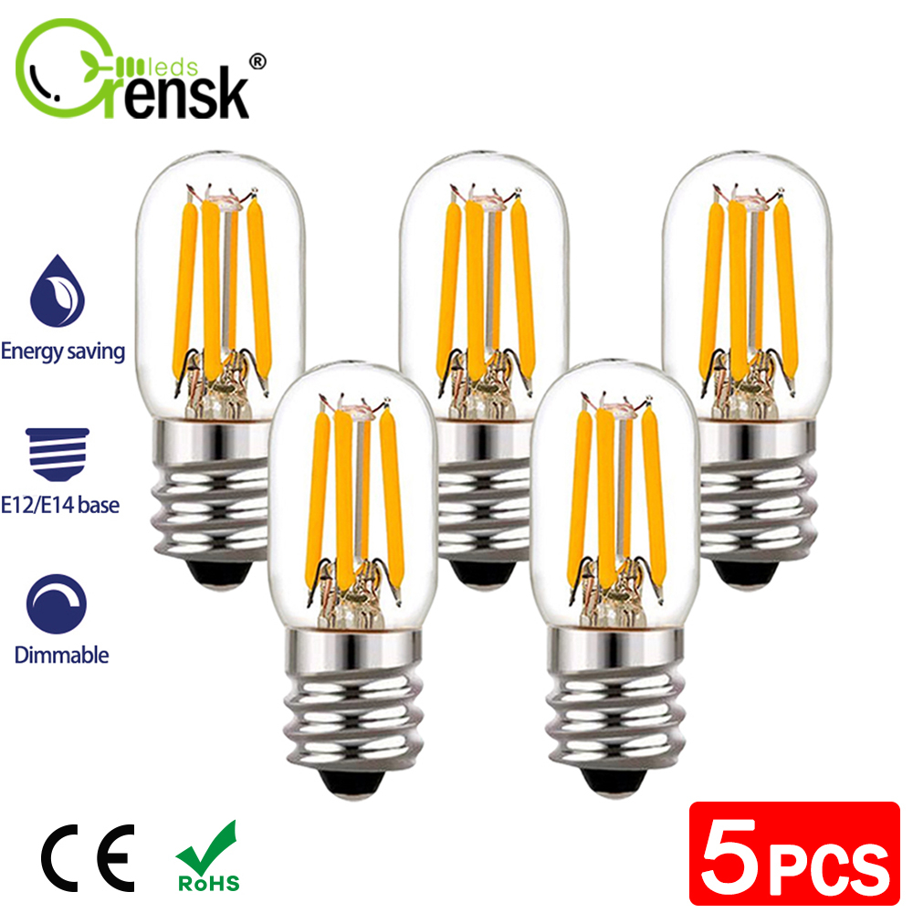 2W E12 E14 220V Retro Edison LED Filament Bulb T20 Mini House ...