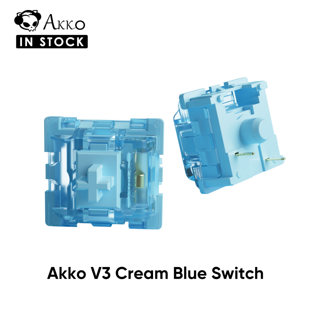 [2 Pack-90 pcs] Akko V3 Cream Blue Switch with Stable Dustproof Stem ...