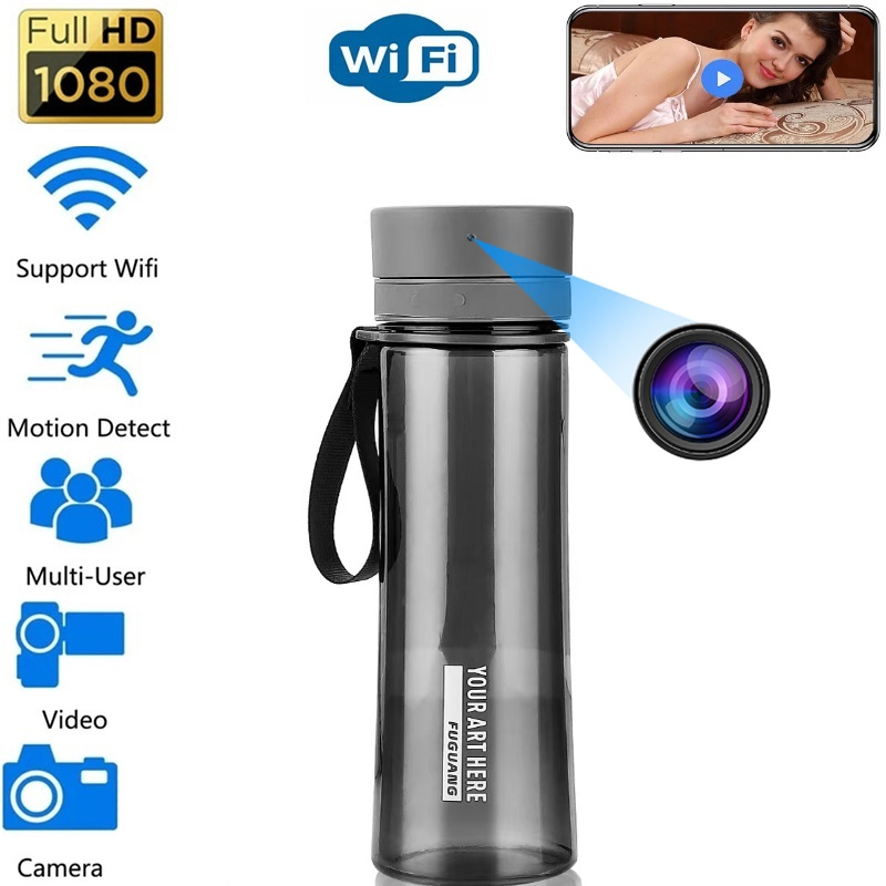 750ml Water Bottle Full HD Mini Camera Portable Outdoor Office Water ...