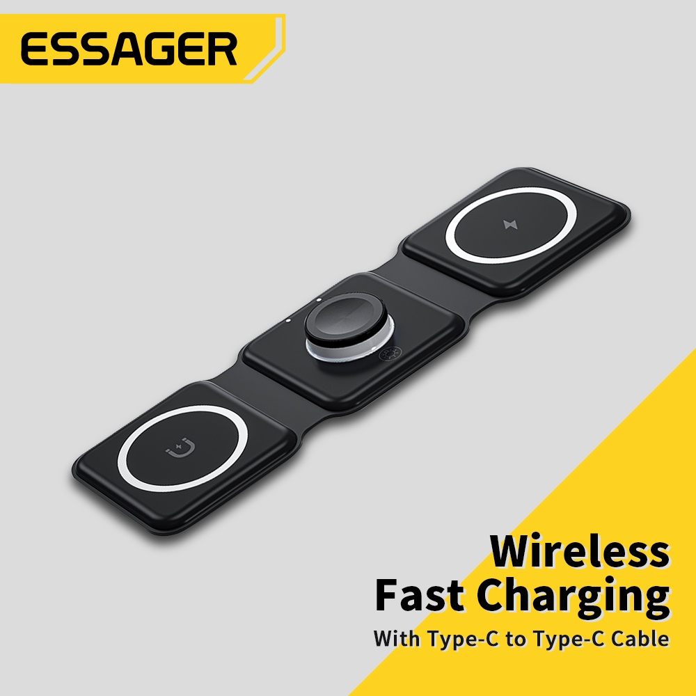 Essager 3 in 1 15W Wireless Magnetic Charger Folding To Accommodate ...