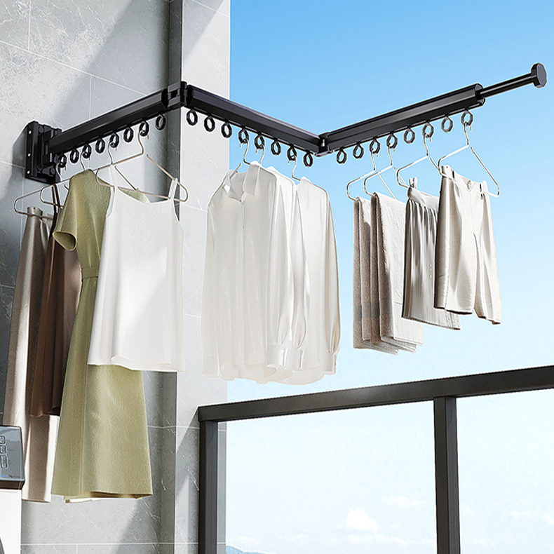 COCOLORRR Balcony Invisible Folding Telescopic Clothes Hanger/Clothes ...