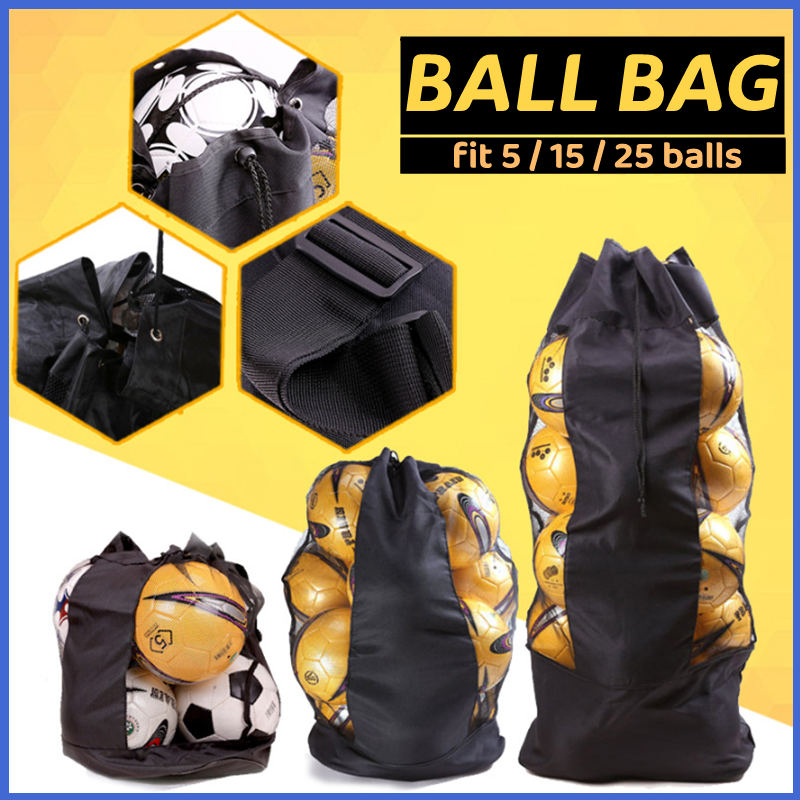 Portable Ball Bag Soccer Basketball Shoulder Backpack Drawstring ...