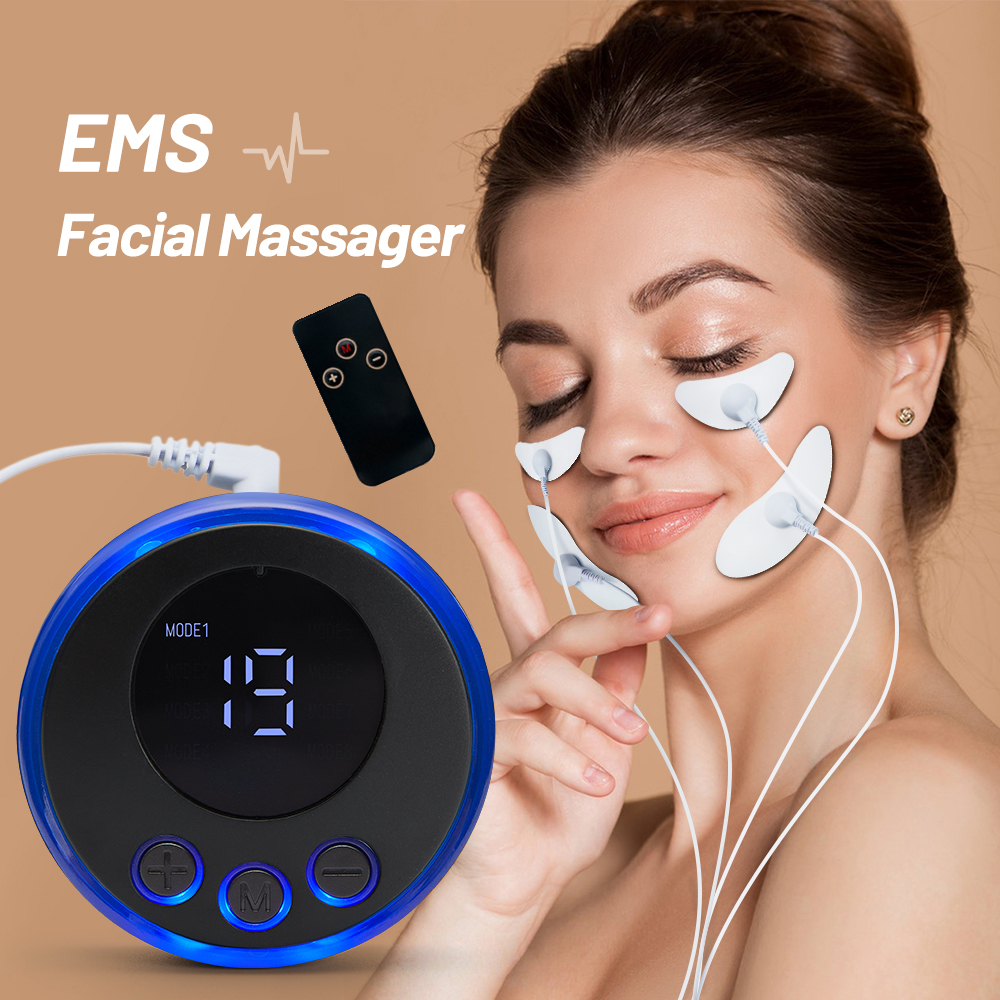 EMS Facial Massager Current Muscle Stimulator Facial Lifting Eye Beauty Devic Neck Face Lift ...