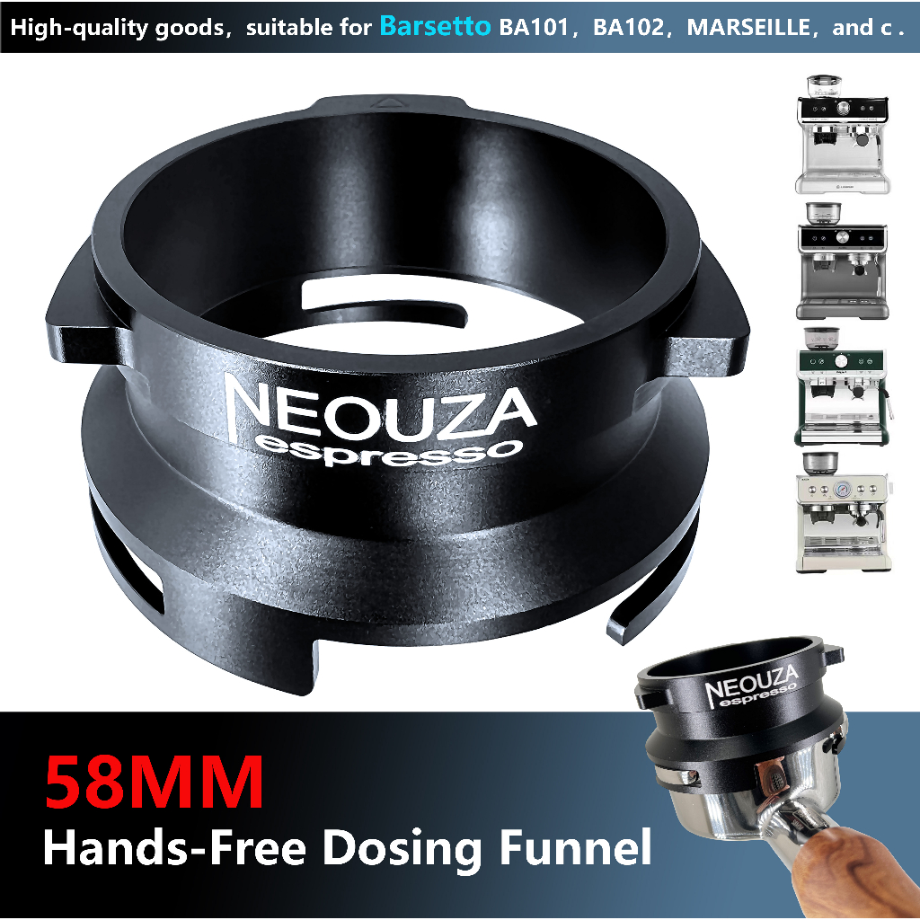 NEOUZA 58mm Three Ears Coffee Dosing Funnel Ring for Espresso Machine ...