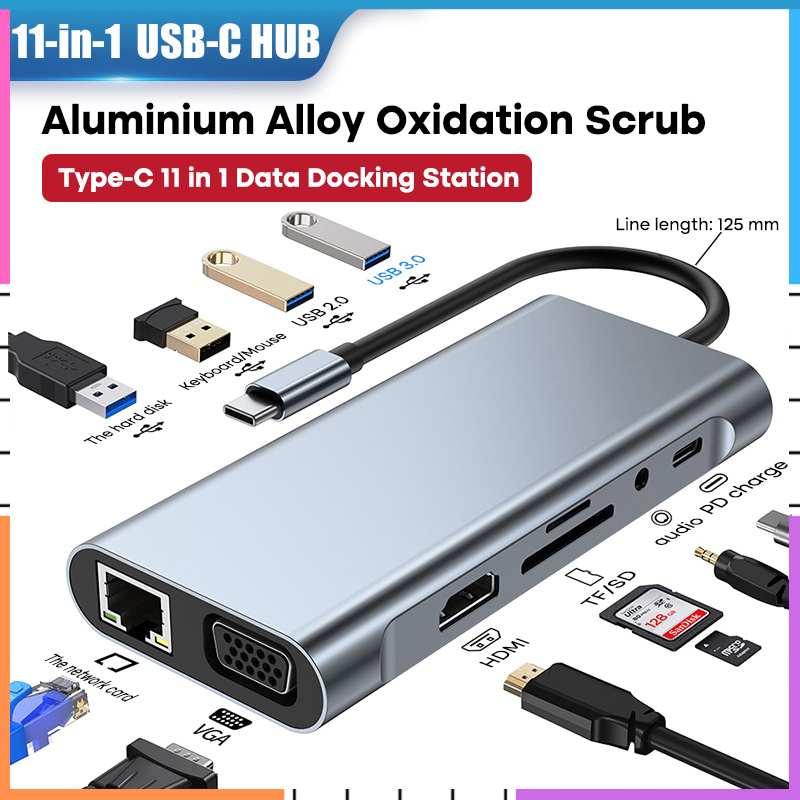 【Ready Stock】11 in 1 USB C HUB Laptop Docking Station Type C Dock HDMI ...