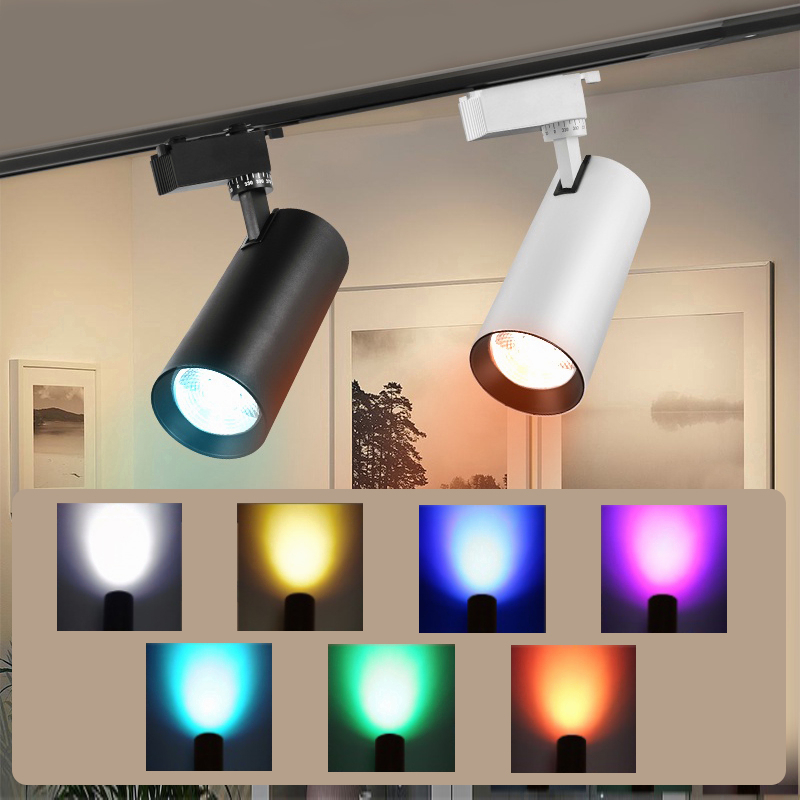 CANMEIJIA Whole Set Led RGB Colorful Track Light 20W Aluminum COB Spot ...