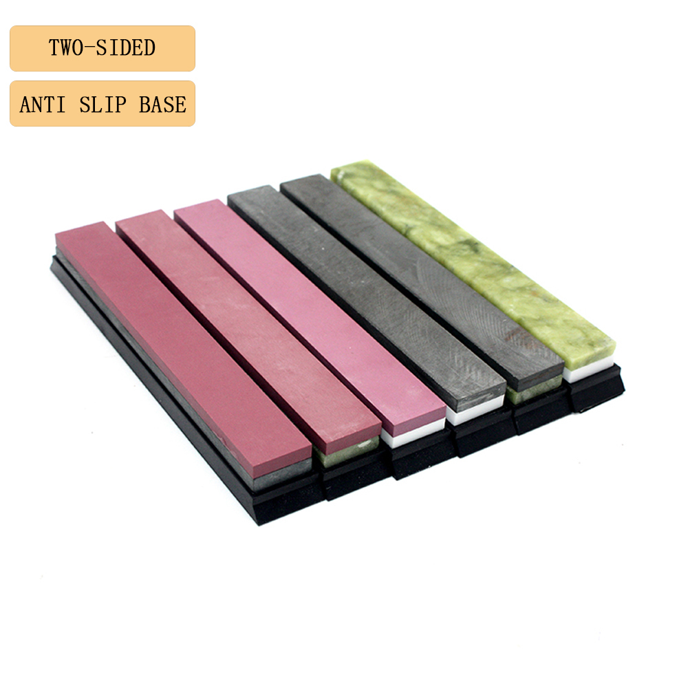 Double Side With Base Antiskid Knife Sharpener Sharpening Stone Natural ...