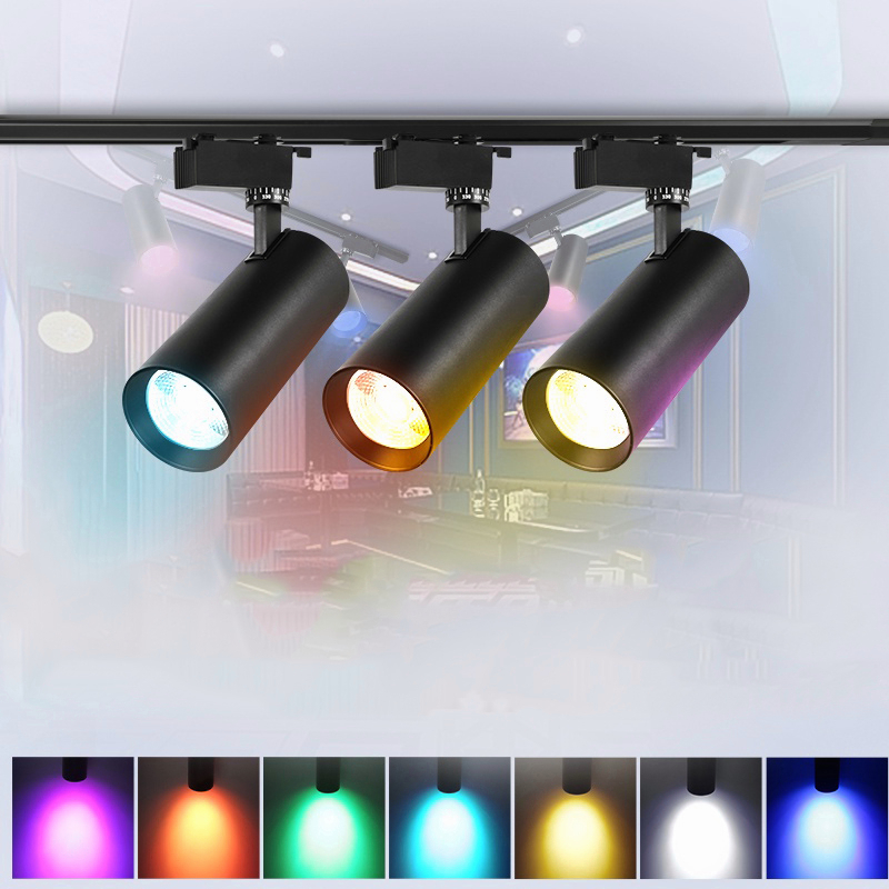 CANMEIJIA RGB LED Track Lamp Spotlight 20W 24W Colorful COB Adjustable ...