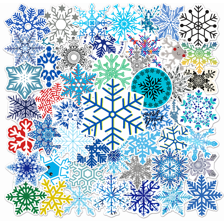 50 Piece Funny Snowflake Stickers Waterproof DIY For Phones Laptop Car ...