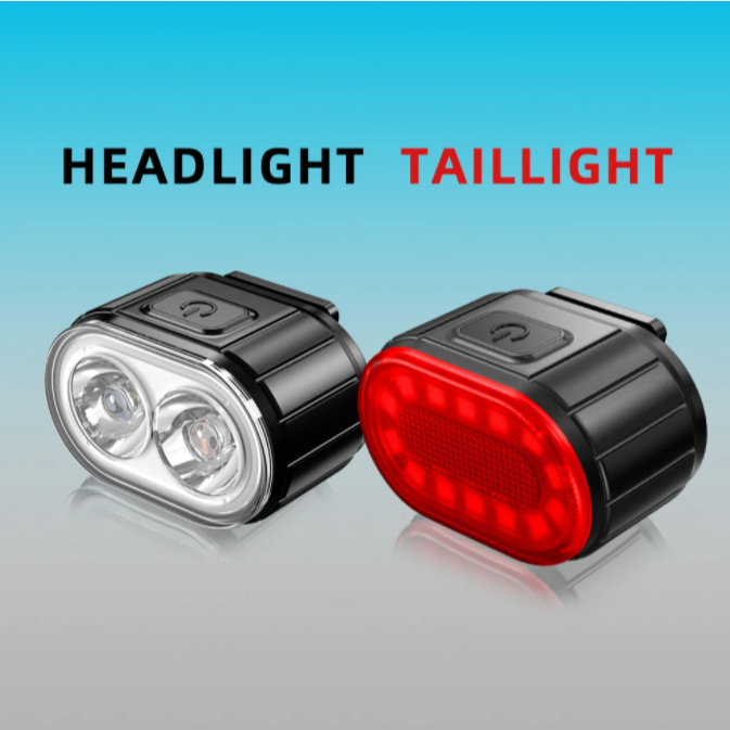 Bicycle LED Headlight Taillight Front Or Rear Light MTB Road Riding USB ...