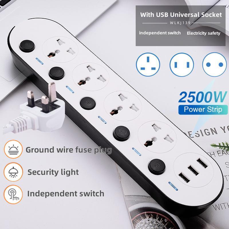 Multifunctional power socket extension home office 2m 3m 5m power ...
