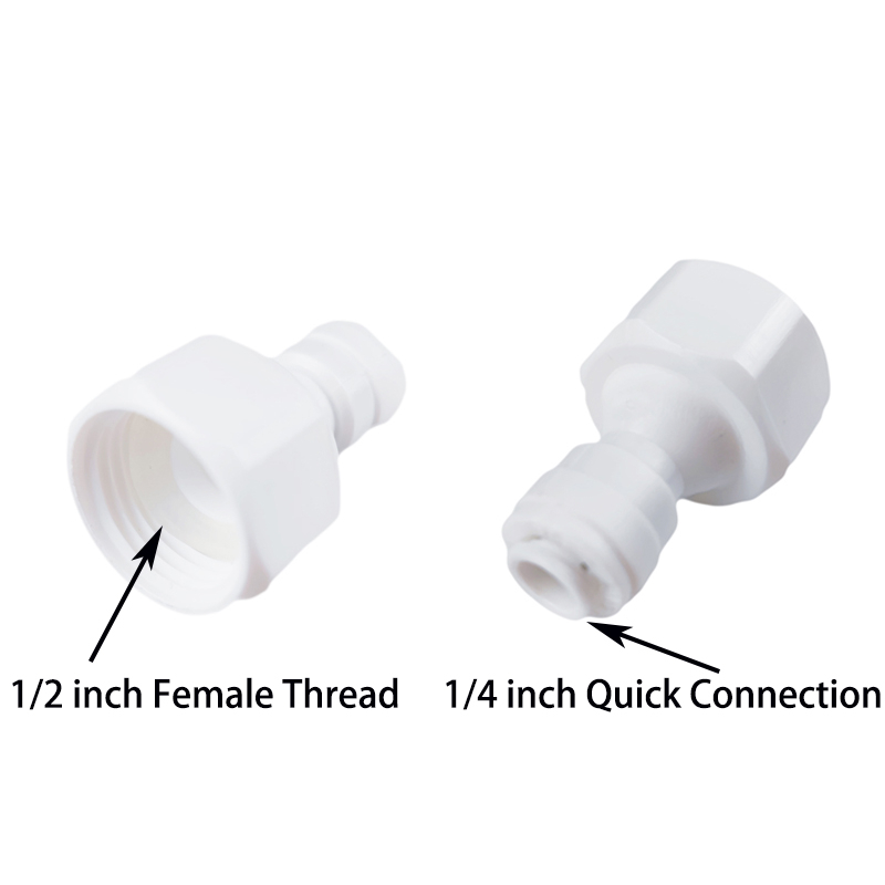 2PCS 1/4" To 1/2" Female Thread Quick Connector Butt Pneumatic Pipe ...