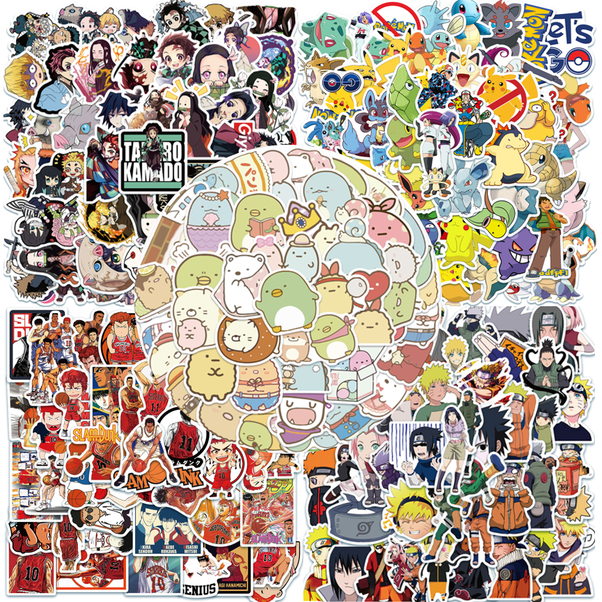 50 Pcs New Anime Stickers Sumikkogurashi Pokemon Demon Slayer Japan