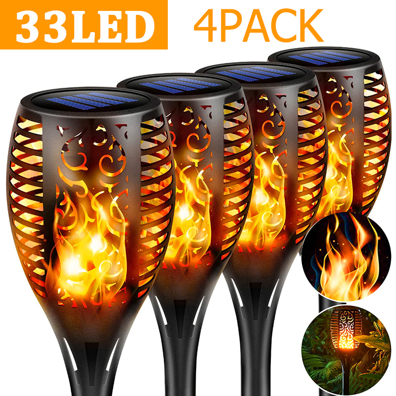 33LED 4pack solar light flashlight flashlight blinking flame light ...