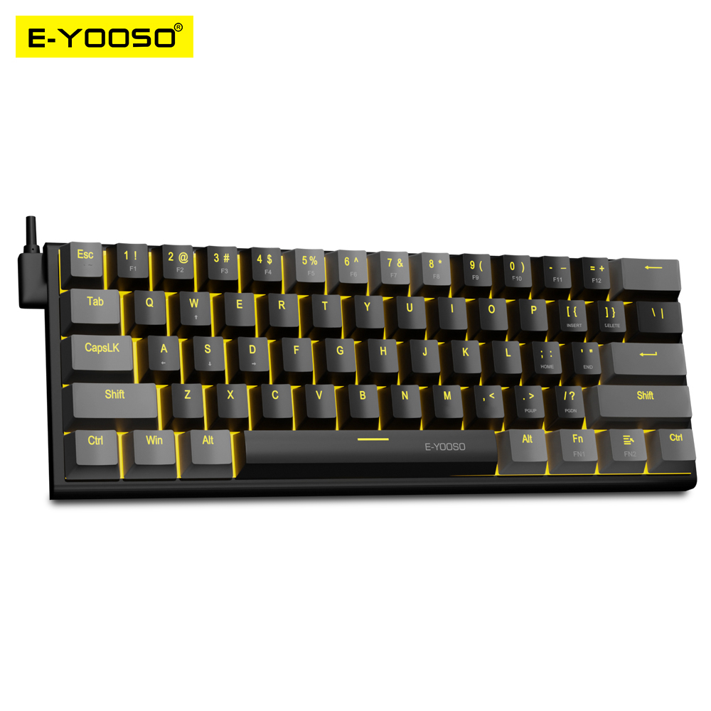 E-YOOSO Z11 USB 60% Mini Mechanical Gaming Keyboard Blue Red Switch 61 ...