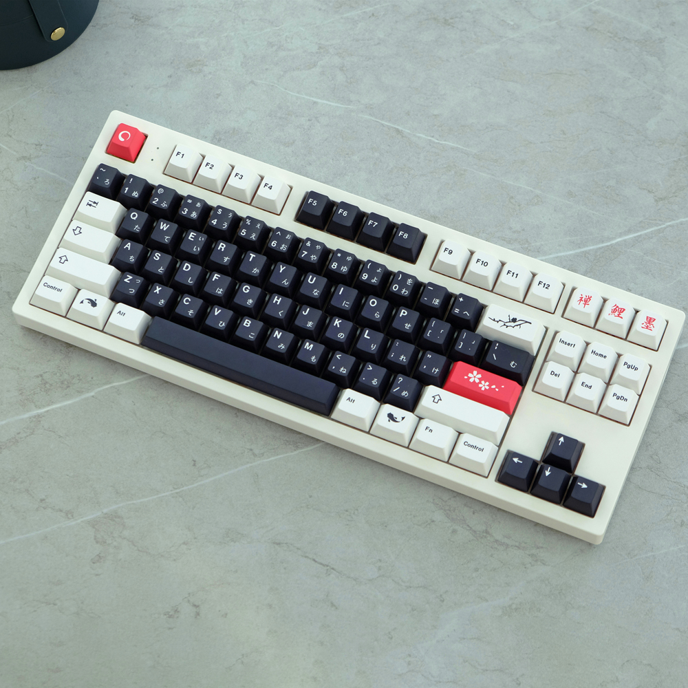 129Keys GMK ink Zenpond Keycaps Japanese Black White Cherry Profile PBT ...