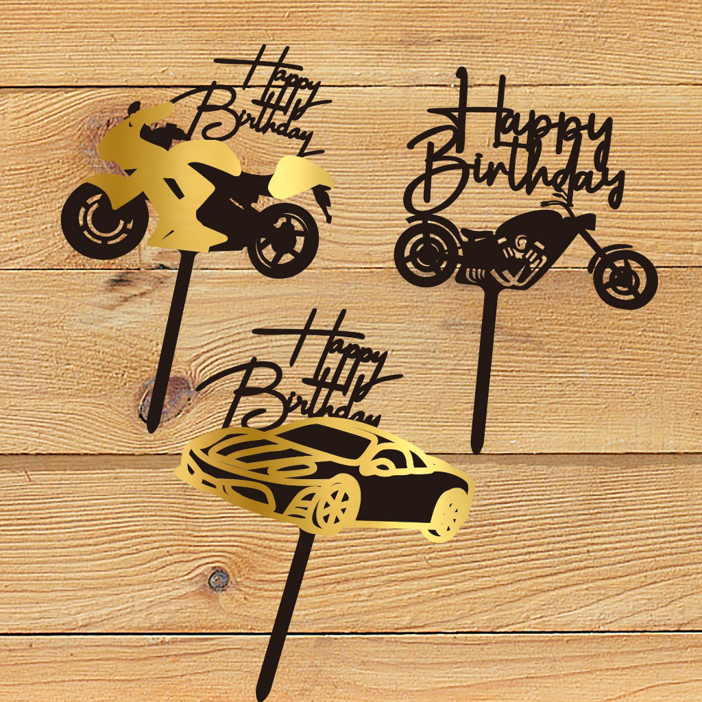 Double Layer Birthday Cake Topper, Acrylic Happy Birthday Cake Topper ...