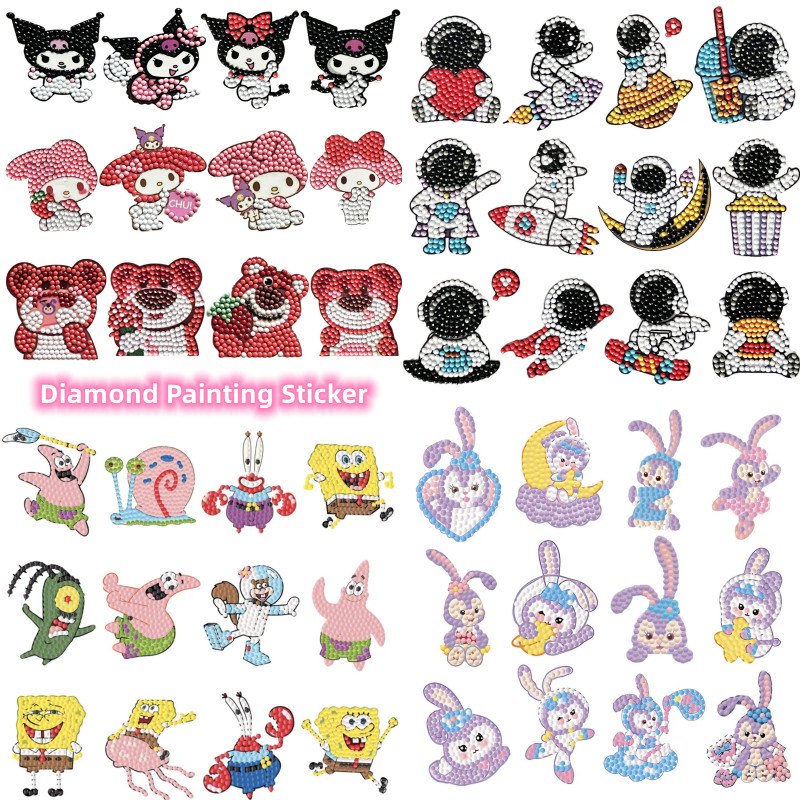 DIY Cartoon Diamond Painting Stickers Random Children Handmade ...