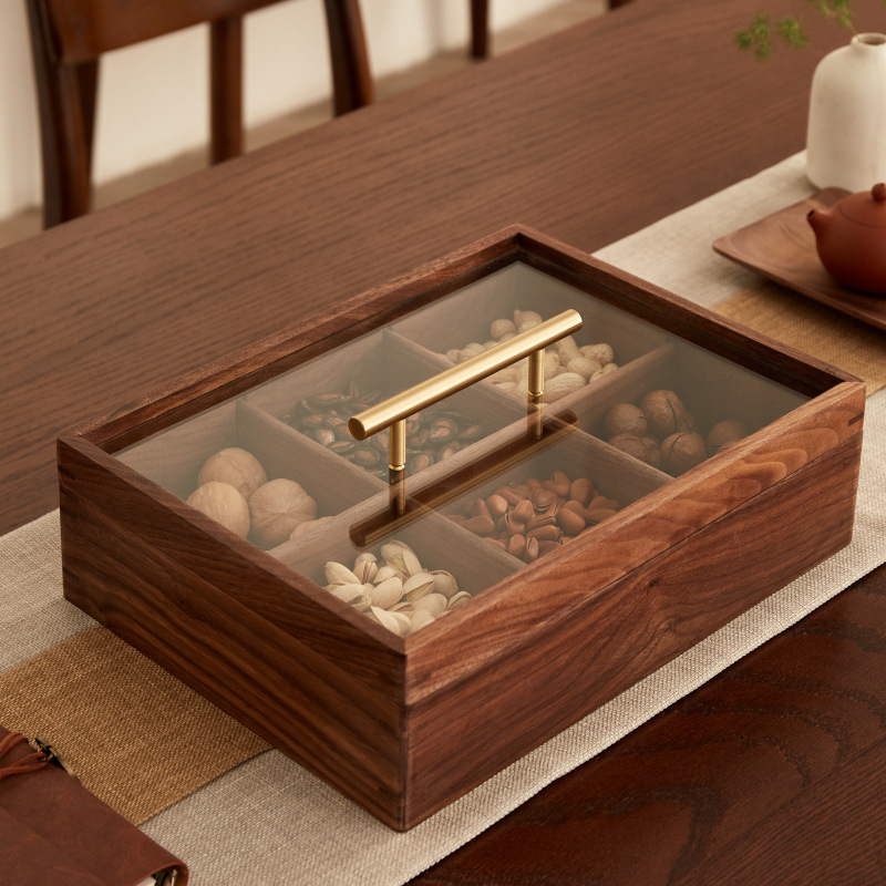 Solid Wood Vintage Dried Fruit Box Boxwood Snacks Candy Storage ...