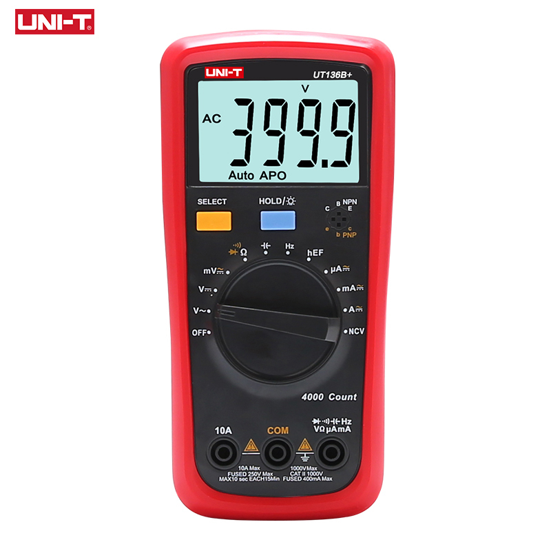 UNI-T UT136B+ UT136C+ 1000V 10A Digital Multimeter Tester AC DC ...
