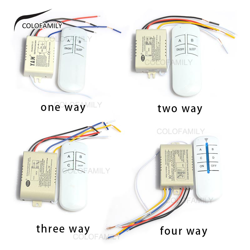 1/2/3/4 Way 220V Wireless Remote Control Switch ON/OFF Receiver ...