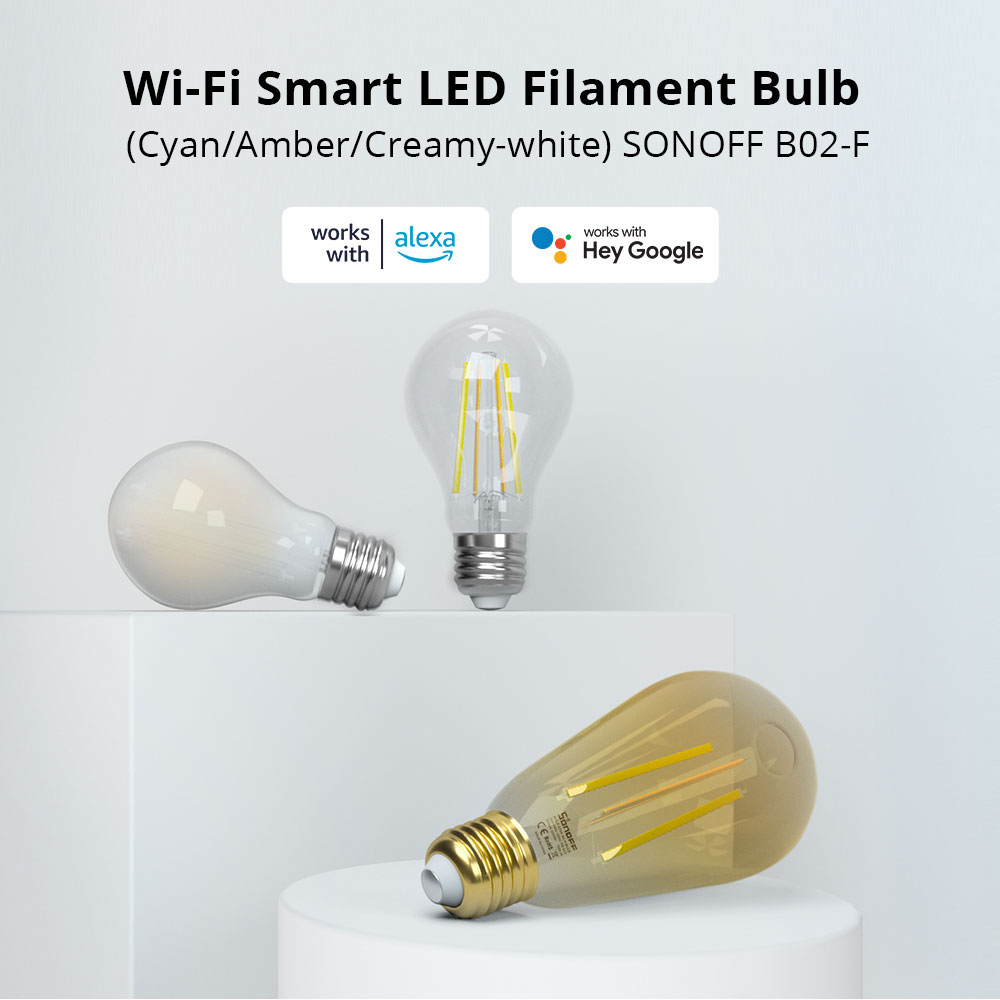 SONOFF B02-F Smart WiFi LED Filament Bulb E27 7W Brightness and Color ...