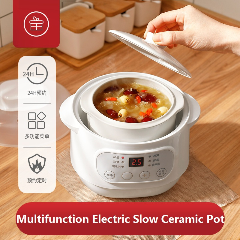 Electric Slow Cooker Food Steamer Ceramic Pot Multifunction BirdNest ...
