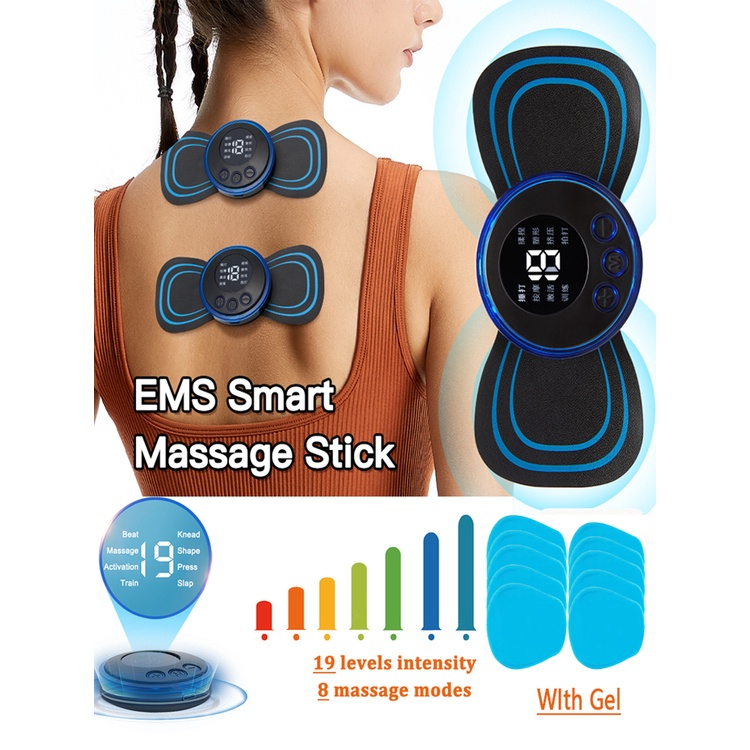 LCD Display EMS Neck Massage Electric Massager Cervical Neck Back Patch ...