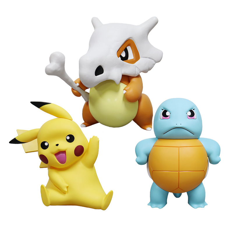 34-44cm Japan Anime Pokemon Pikachu Squirtle Cubone Marowak Big Statue ...