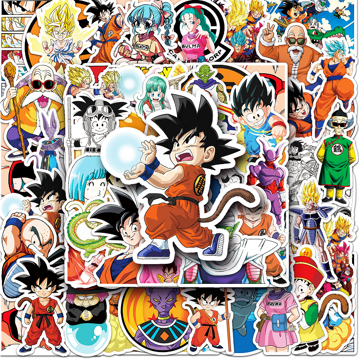 50 Piece Funny DRAGON BALL Stickers Waterproof DIY For Phones Laptop ...