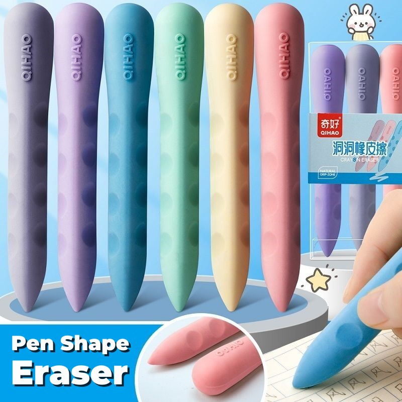 3pcs/set Oversized Eraser Pen Shaped Eraser Macaron Color Eraser ...