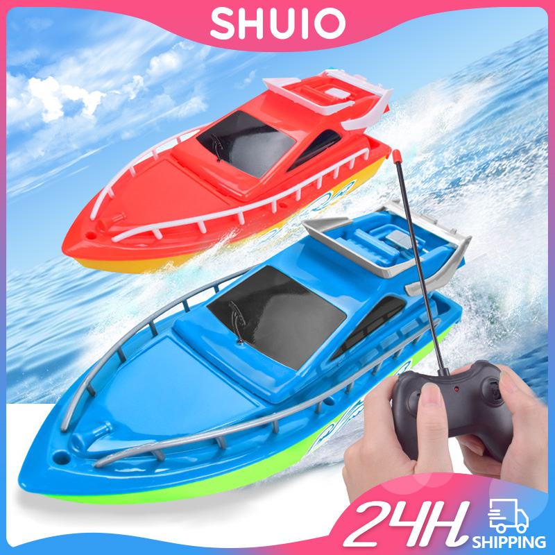 SHUIO Kids Remote Control Boat Electric Waterproof High-speed Speedboat ...
