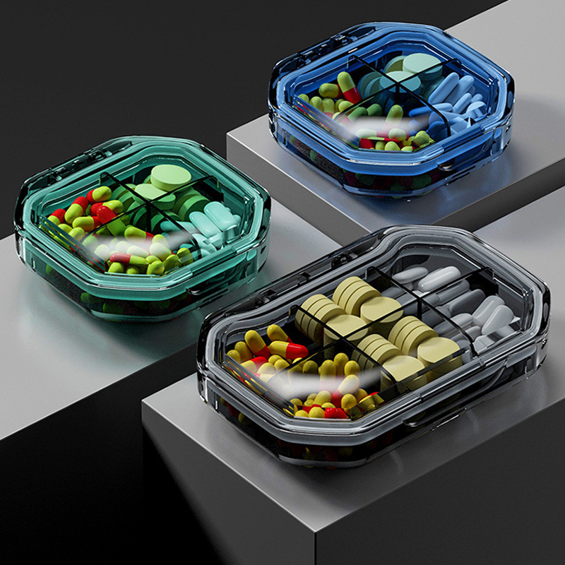 Travel Sealed Transparent Small Pill Box With Lid Nordic Style Portable ...