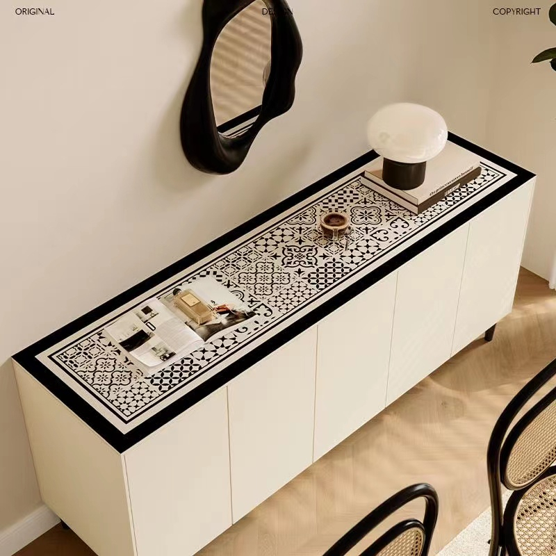 [Ready Stock] Retro Simple Leather Table Mat Dining Side Cabinet Bar ...