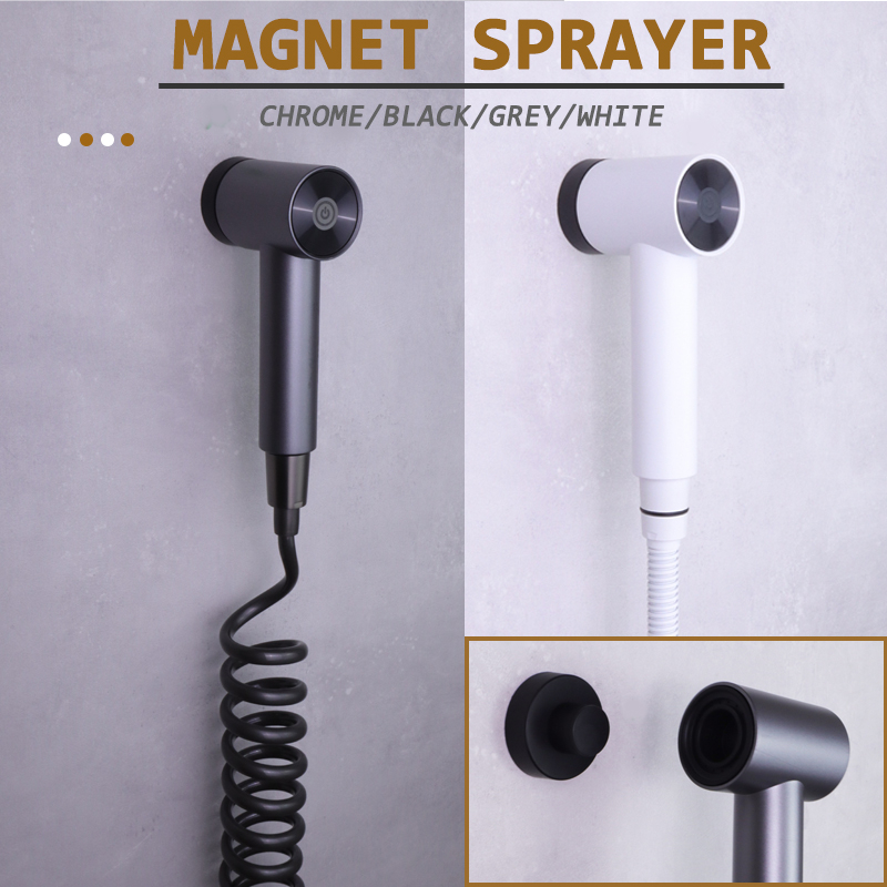Bidet Sprayer Magnet Holder Stick on Wall White Black Grey Chrome ...