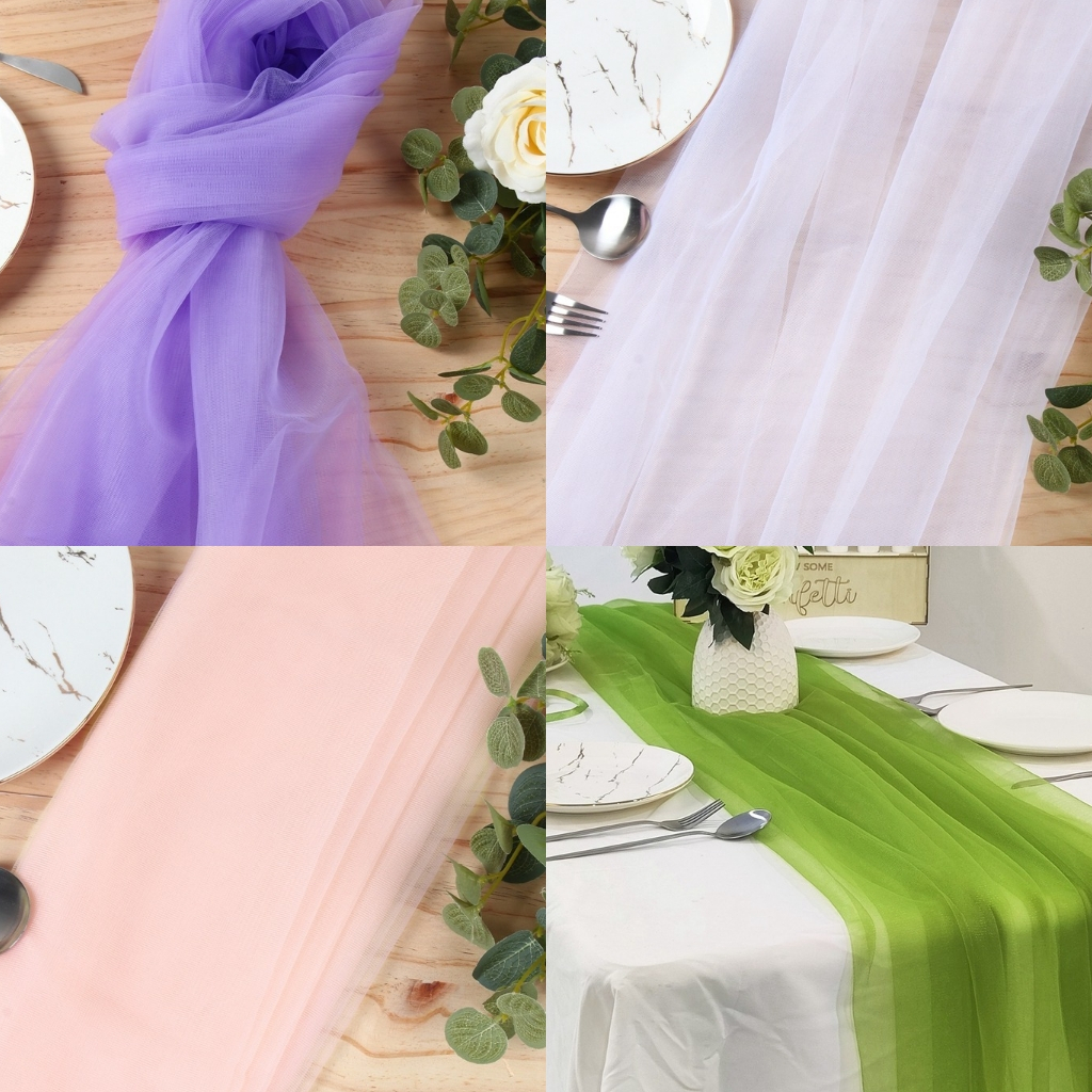 Rustic Cheesecloth Table Runner Crystal Organza Tulle Roll Fabric for ...