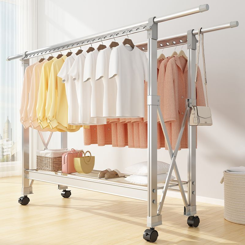 Foldable Movable Aluminium Alloy Clothes Rack Drying Rack Scalable ...