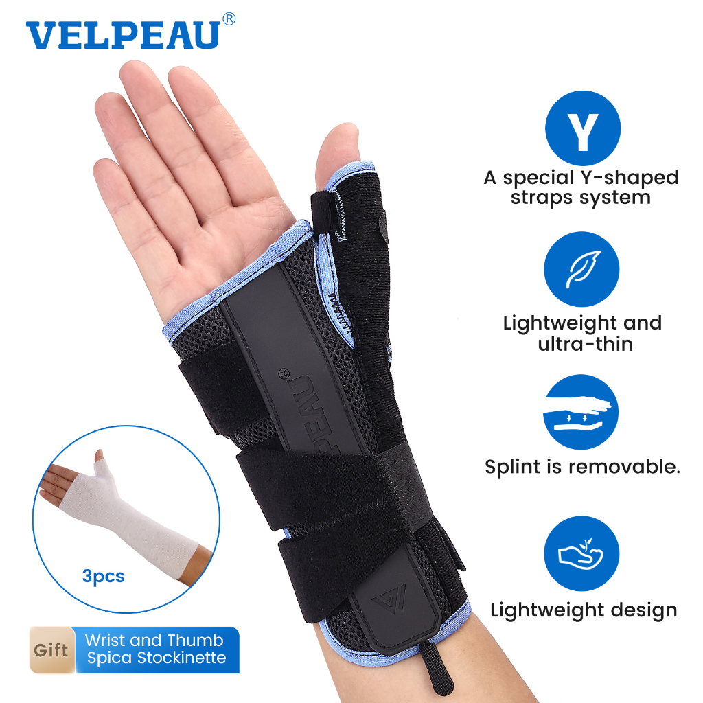 VELPEAU Wrist Brace Thumb Spica Splint Support for De Quervain's ...