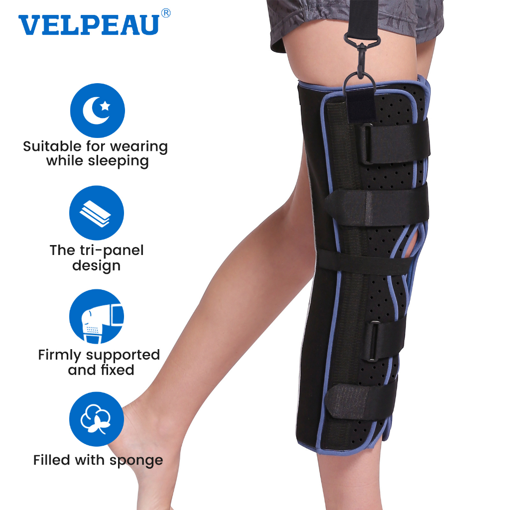 VELPEAU Knee Guard Tri-Panel Knee Immobilizer Brace Knee Support ...