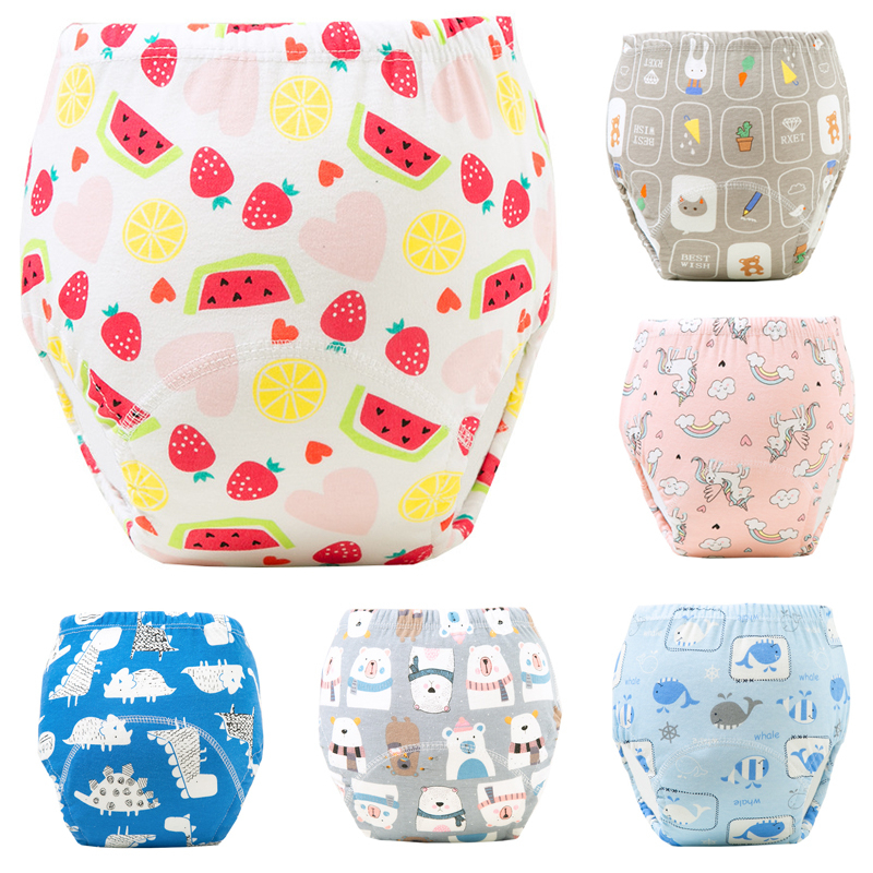Baby Cotton Training Pants Diapers Panties Waterproof Cloth Diapers ...