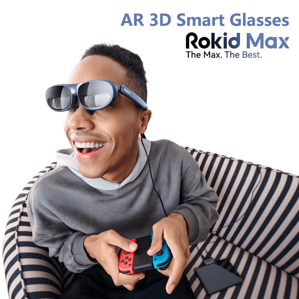 Rokid Max AR 3D Smart Glasses Micro OLED 215”Max screen 50° FoV Viewing For Phones/Switch/PS5 ...